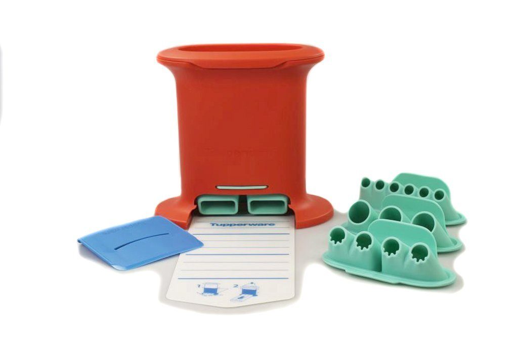 TUPPERWARE Back-Set Teigpresse orange mint + 4 Einsätze Gnocchi, mit ...