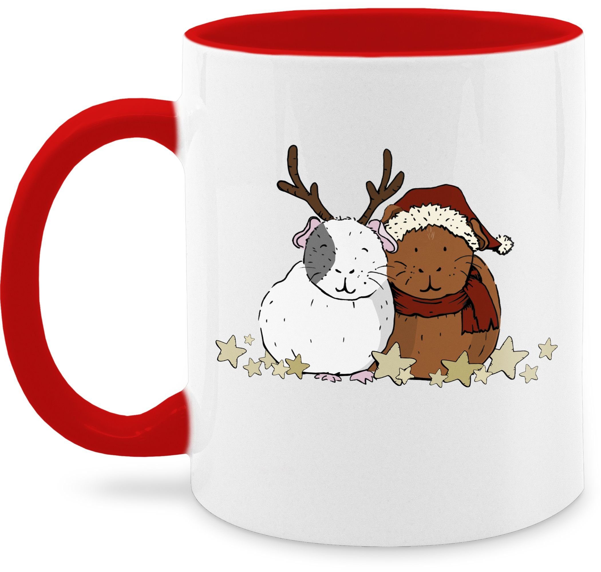 Shirtracer Tasse Weihnachtliche Meerschweinchen Weihnachtstasse