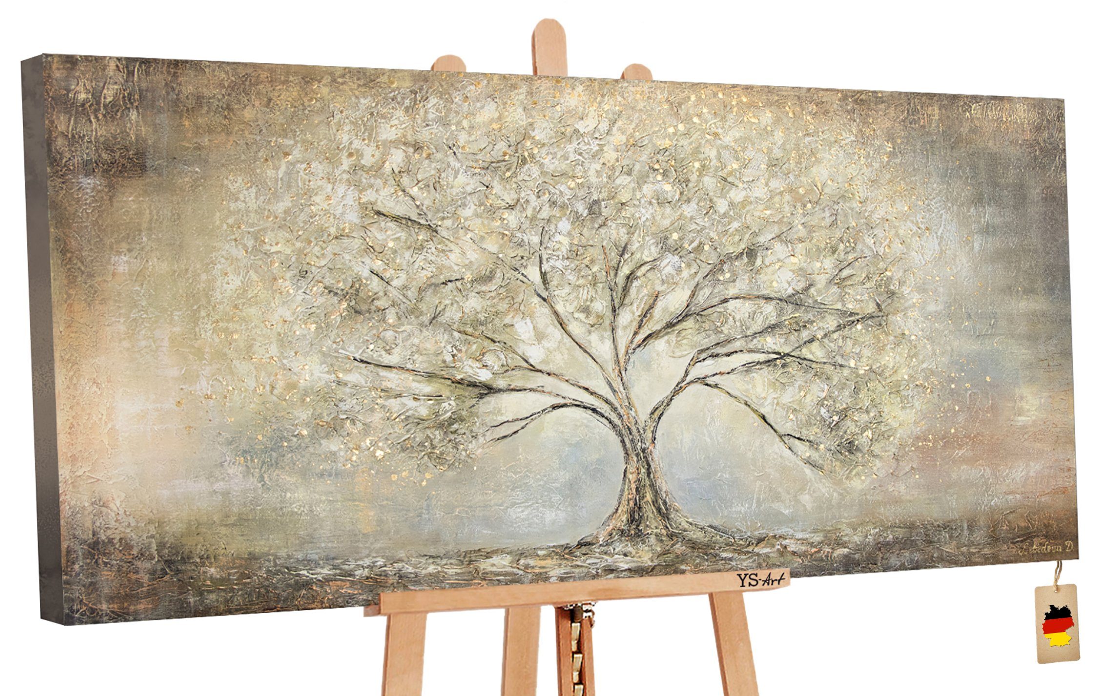 Kunden-Test & Erfahrungen zu YS-Art Gemälde »Goldbaum«, Abstrakte ...