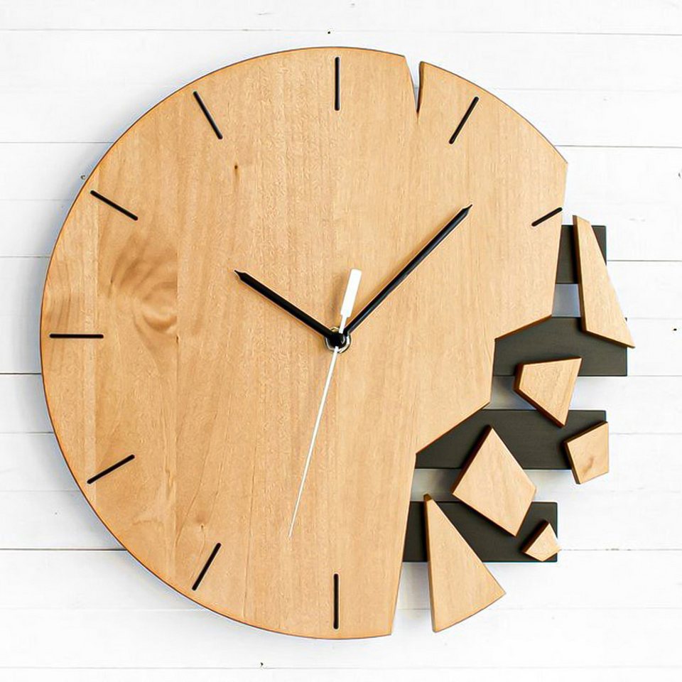 Jubouel Wanduhr Wanduhr 30cm Präzisionszeitmessung Gebrochenes Design