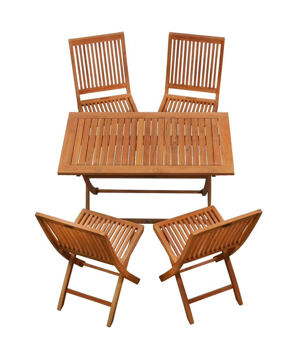 Kai Wiechmann Balkonset Teak Sitzgruppe Aus 4 Klappstühlen 1
