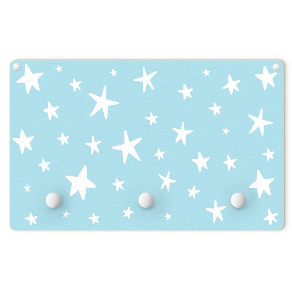 Bilderdepot24 Garderobenpaneel Blau Illustration Muster Weltall Himmel