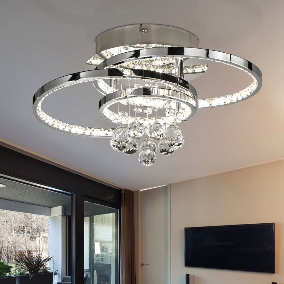 WOFI LED Deckenleuchte, LED Deckenleuchte dimmbar Kristall Lampe ... WOFI LED Deckenleuchte, LED Deckenleuchte dimmbar Kristall Lampe ...