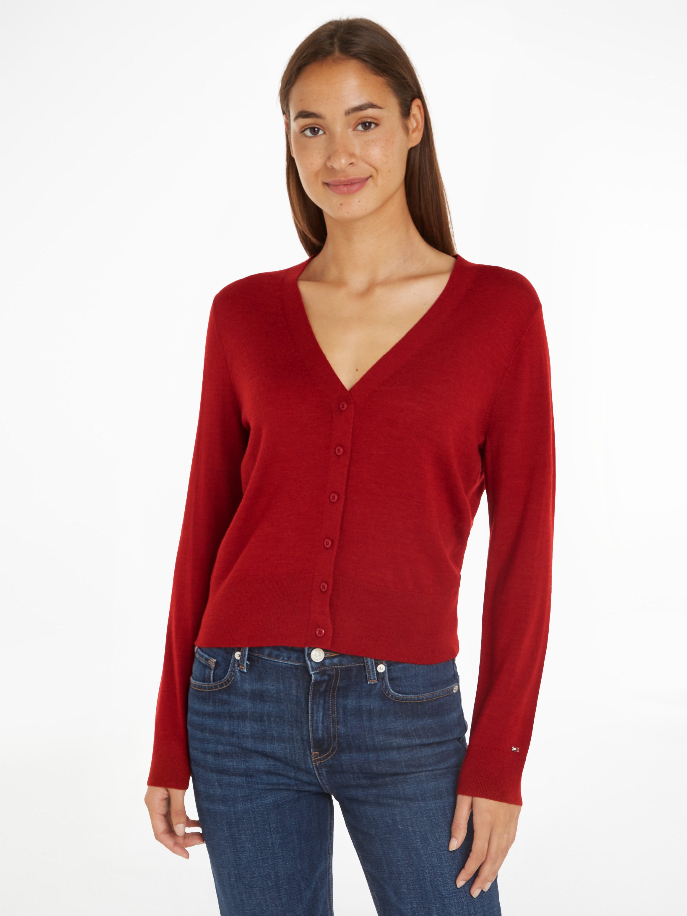 Tommy Hilfiger Strickjacke Merino V Nk Cardigan Mit Tommy Hilfiger