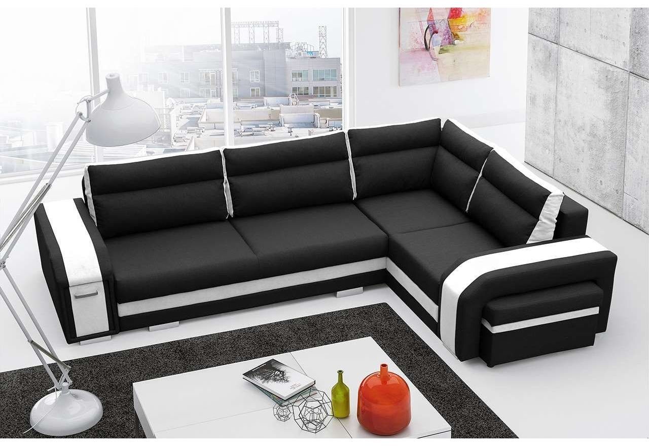 Db Möbel Ecksofa Blackandwhite Mit Schlaffunktion Hocker Minibar Und