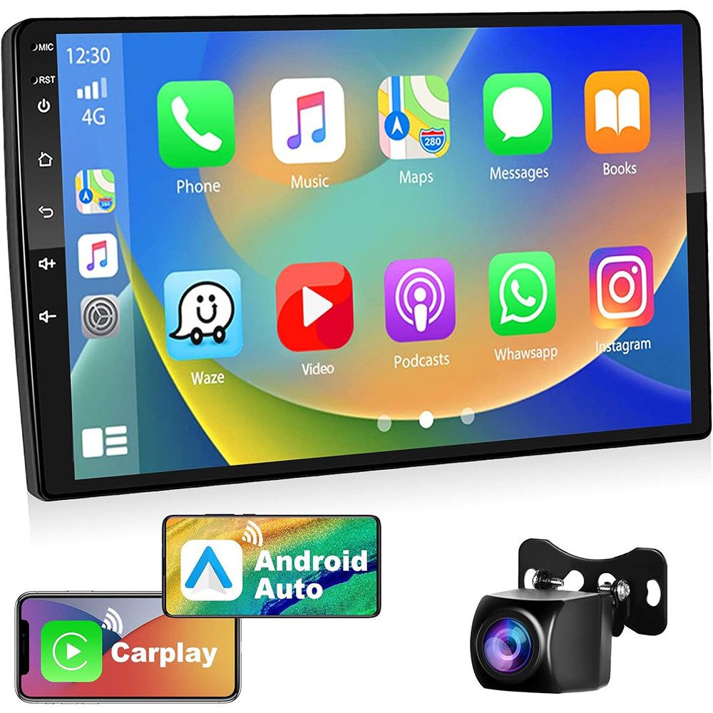 Hikity Autoradio 2 DIN mit Wireless Apple Carplay Android Auto, 2+32G 9 Zoll Autoradio ...