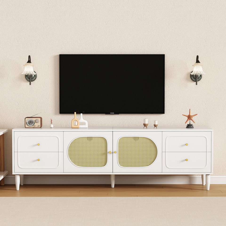 Okwish Lowboard Tv Board Fernsehtisch 1 St 4 Schubladen 2