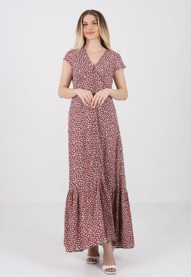 Yc Fashion And Style Sommerkleid Elegantes Viskose Maxikleid Mit Floralem