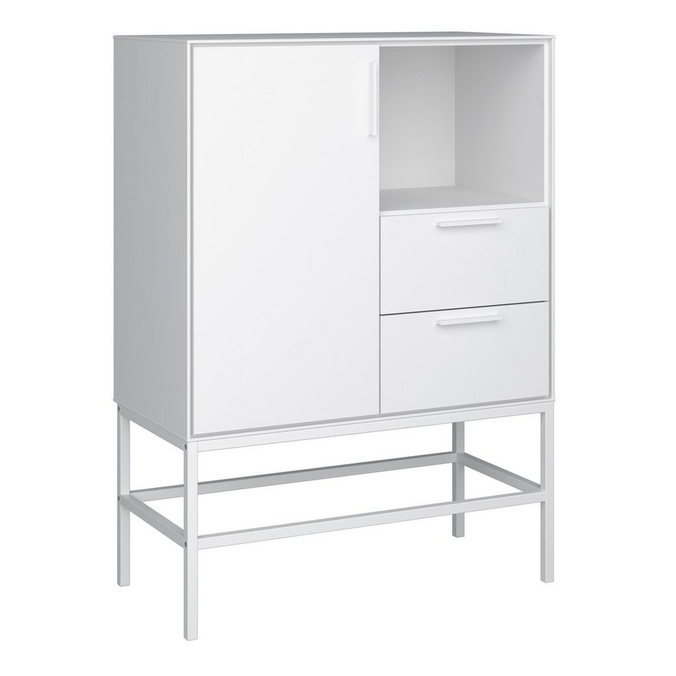 Ebuy24 Sideboard Cris Sideboard 1 Tür Und 2 Schubladen Weisslackie