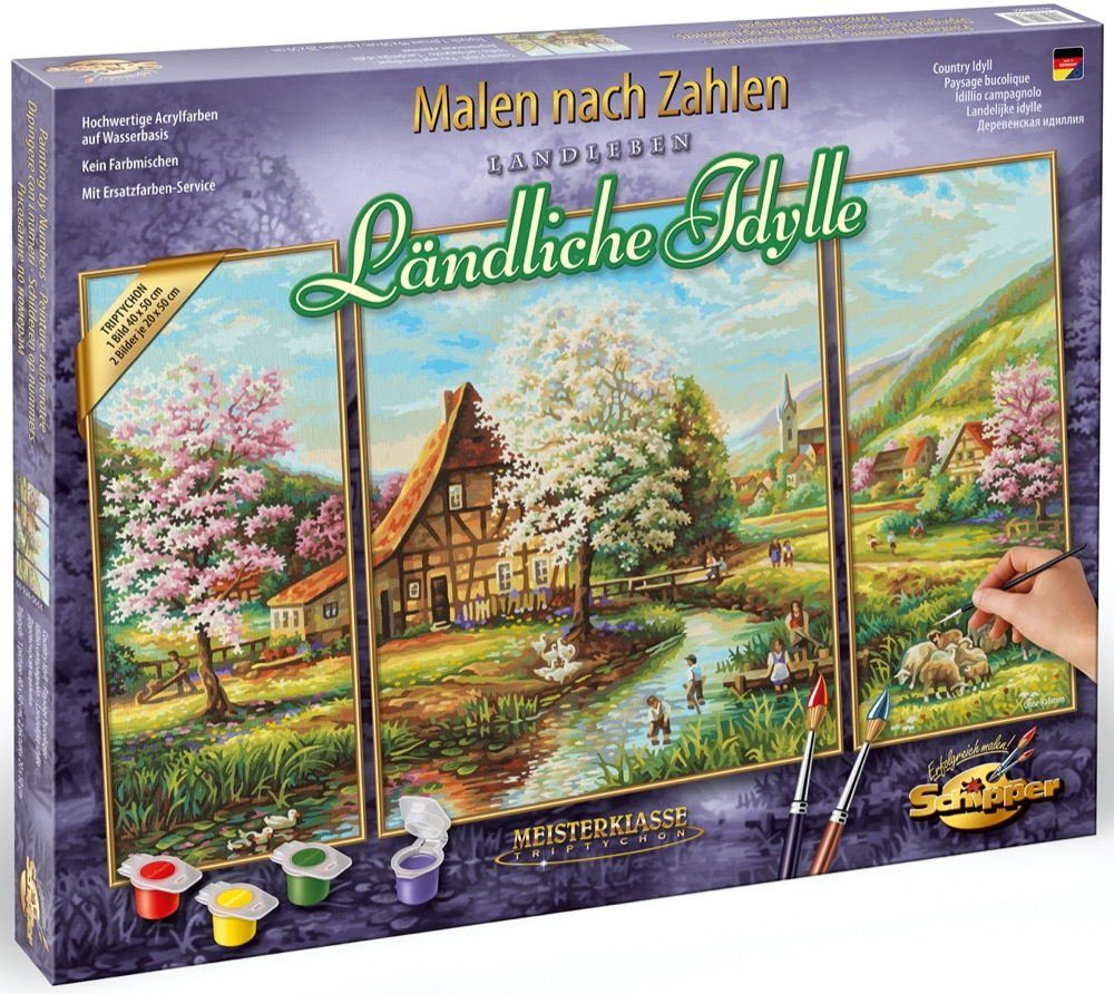 Schipper Malen nach Zahlen Master Triptychon 50x80cm Ländliche Idylle 609260664