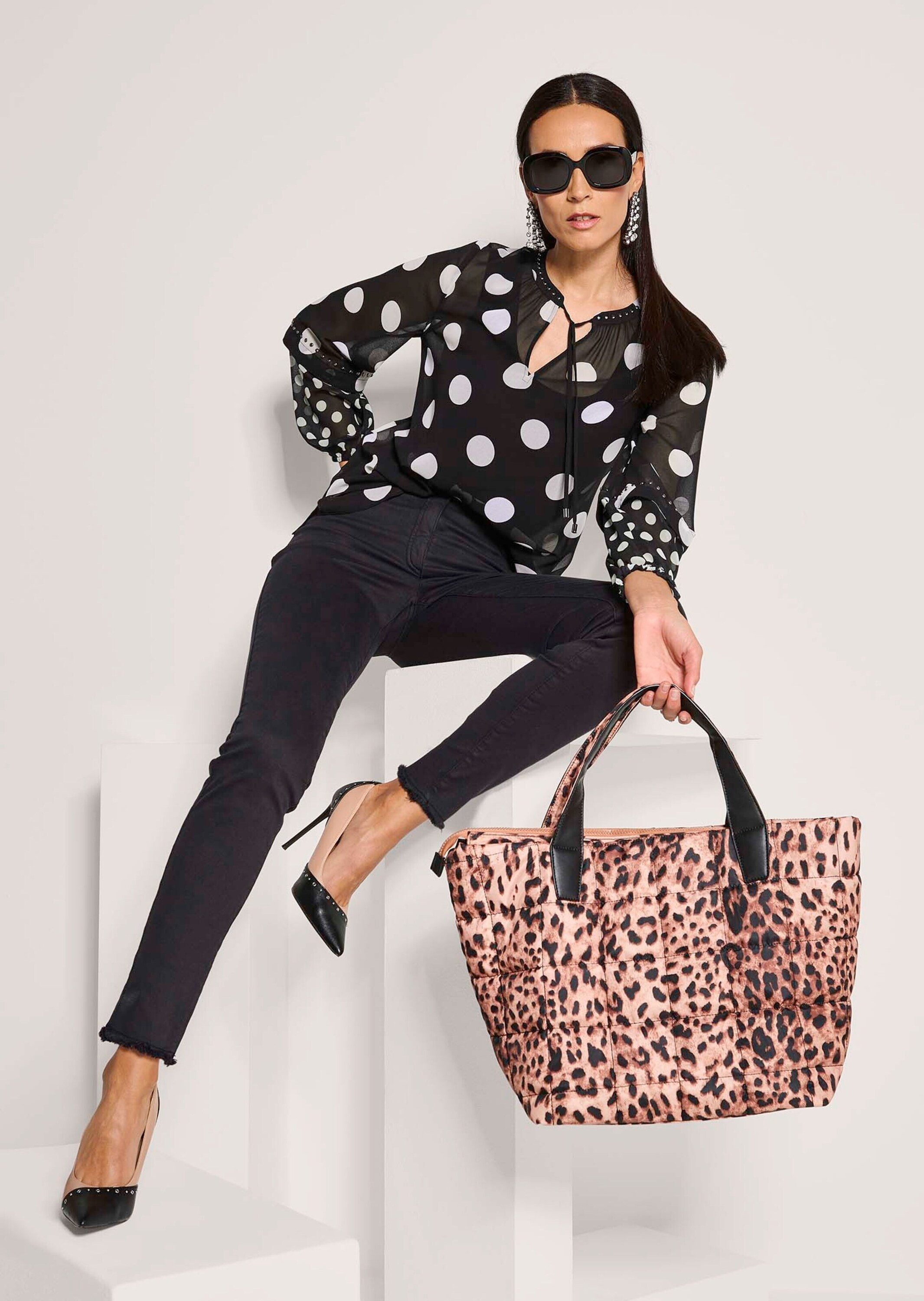 MADELEINE Langarmbluse Elegante Bluse mit Pünktchen-Druck Zart ...