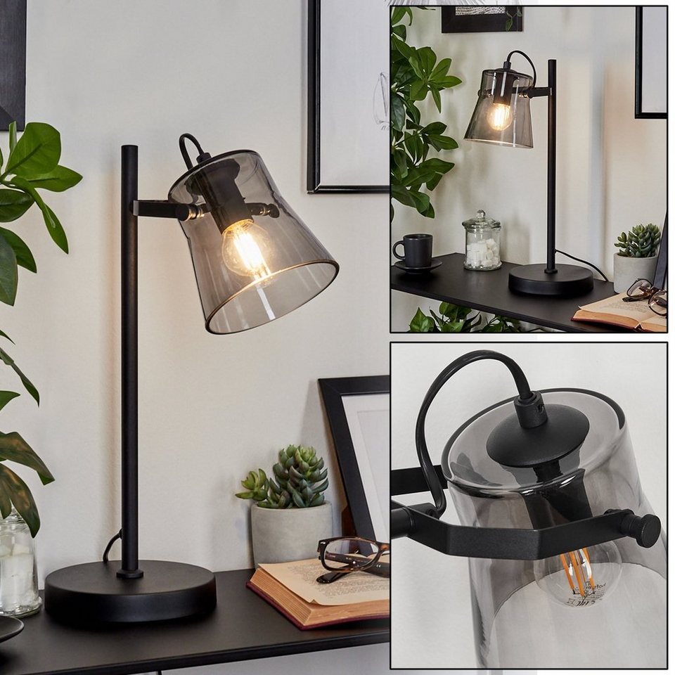 Hofstein Tischleuchte Arcidosso Moderne Nachttischlampe In Schwarz