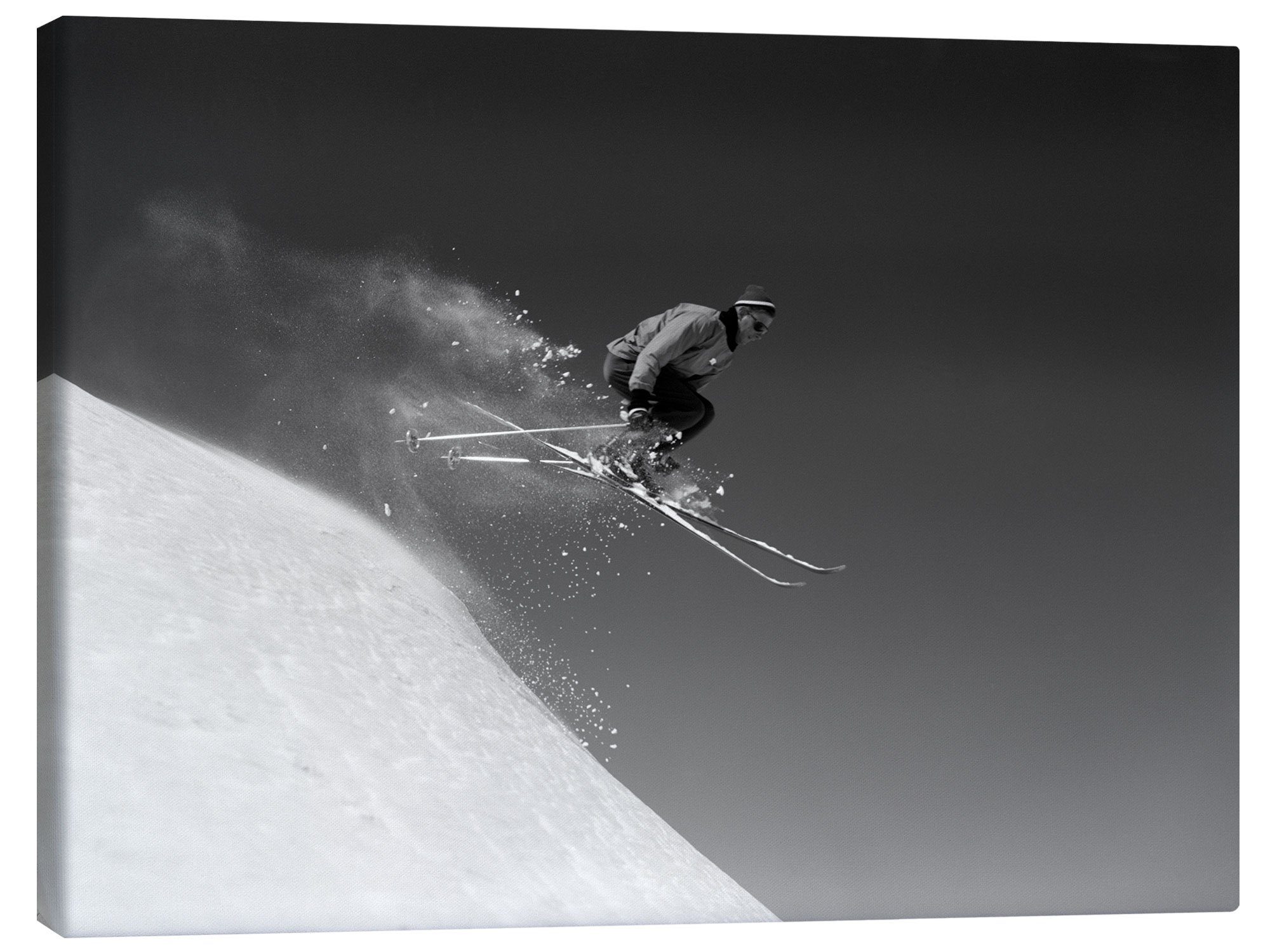 Posterlounge Leinwandbild Vintage Ski Collection Skifahrer Nostalgie