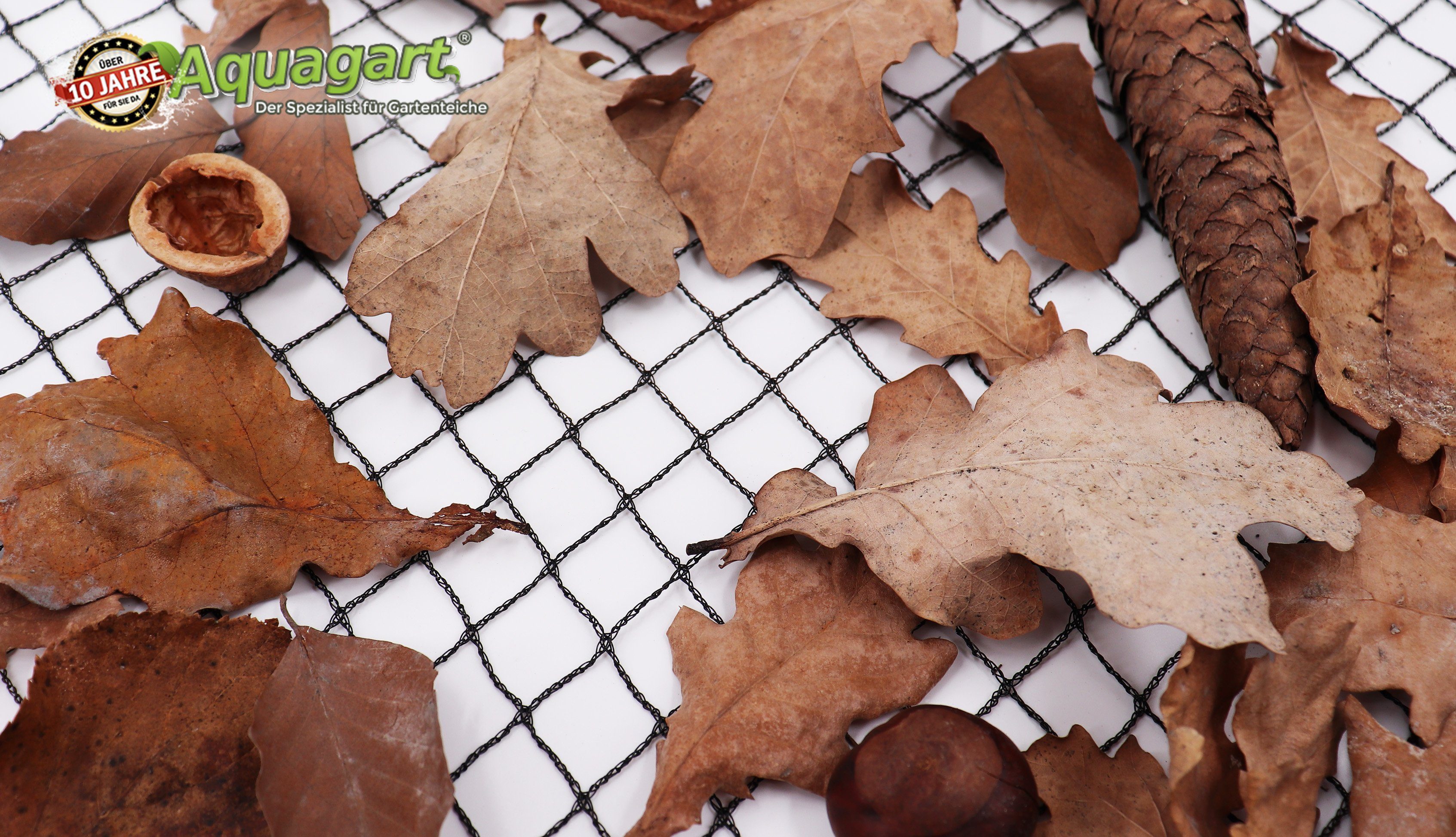 Aquagart Bodenschutzvlies Teichnetz 26m x 16m schwarz Fischteichnetz Laubnetz Netz