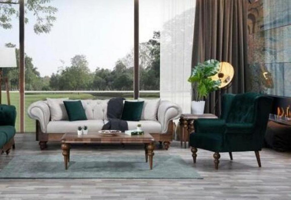 Jvmoebel Wohnzimmer Set Klassische Sofagarnitur 3 Sitzer Sessel