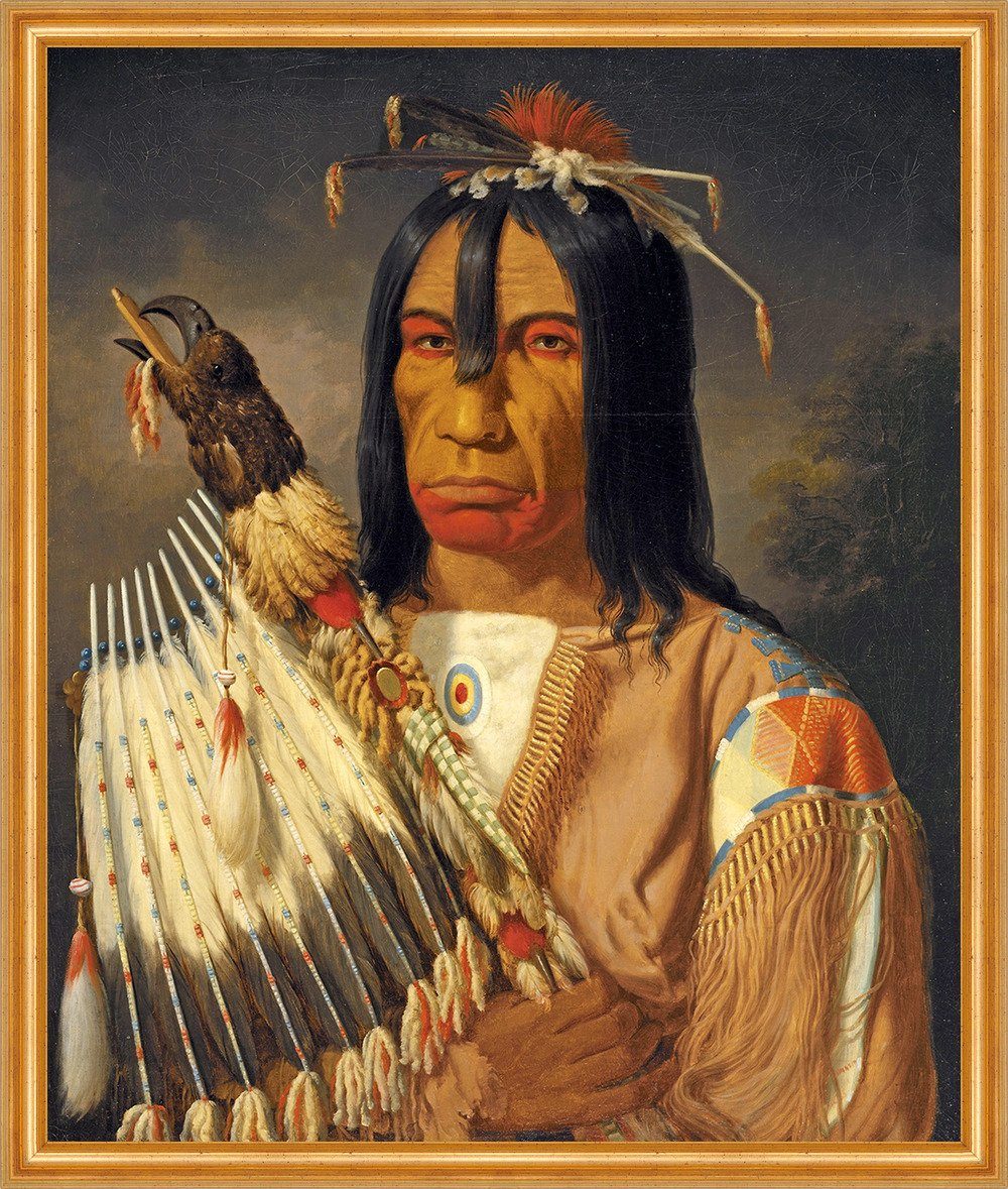 Kunstdruck Kee-akee-ka-saa-ka-wow Paul Kane Federschmuck Mann Bemalung B A2 0301, (1 St)