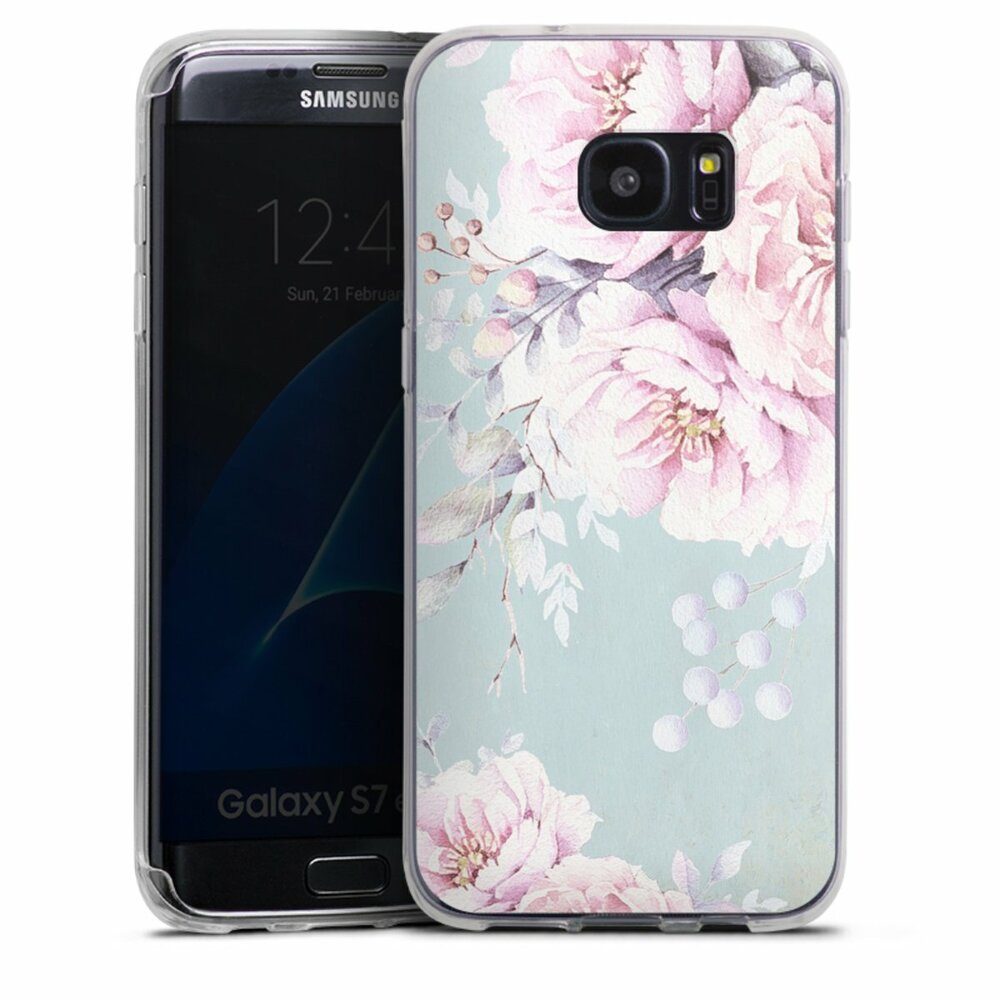 DeinDesign Handyhülle Blume Pastell Wasserfarbe Watercolour Flower, Samsung Galaxy S7 Edge ...