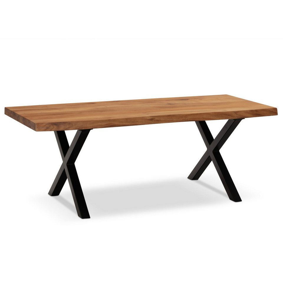 Wohnling Couchtisch Wl7283 Massivholz Akazie 120 X 60 Cm Tisch Mit