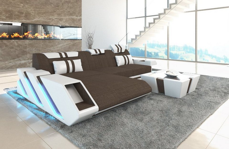 Sofa Dreams Ecksofa Apollonia P L Form Stoffsofa Mit Led