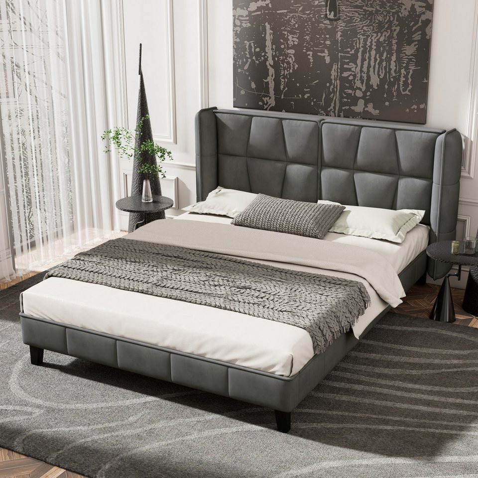 Klam Home Polsterbett Bettgestell Doppelbett Mit Lattenrost Und