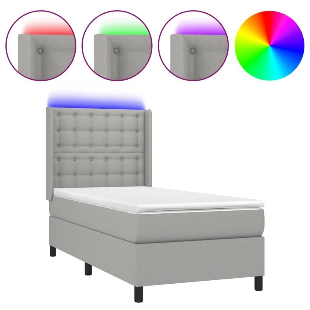 vidaXL Boxspringbett 90 x 200 cm Boxspringbett mit Matratze LED ...