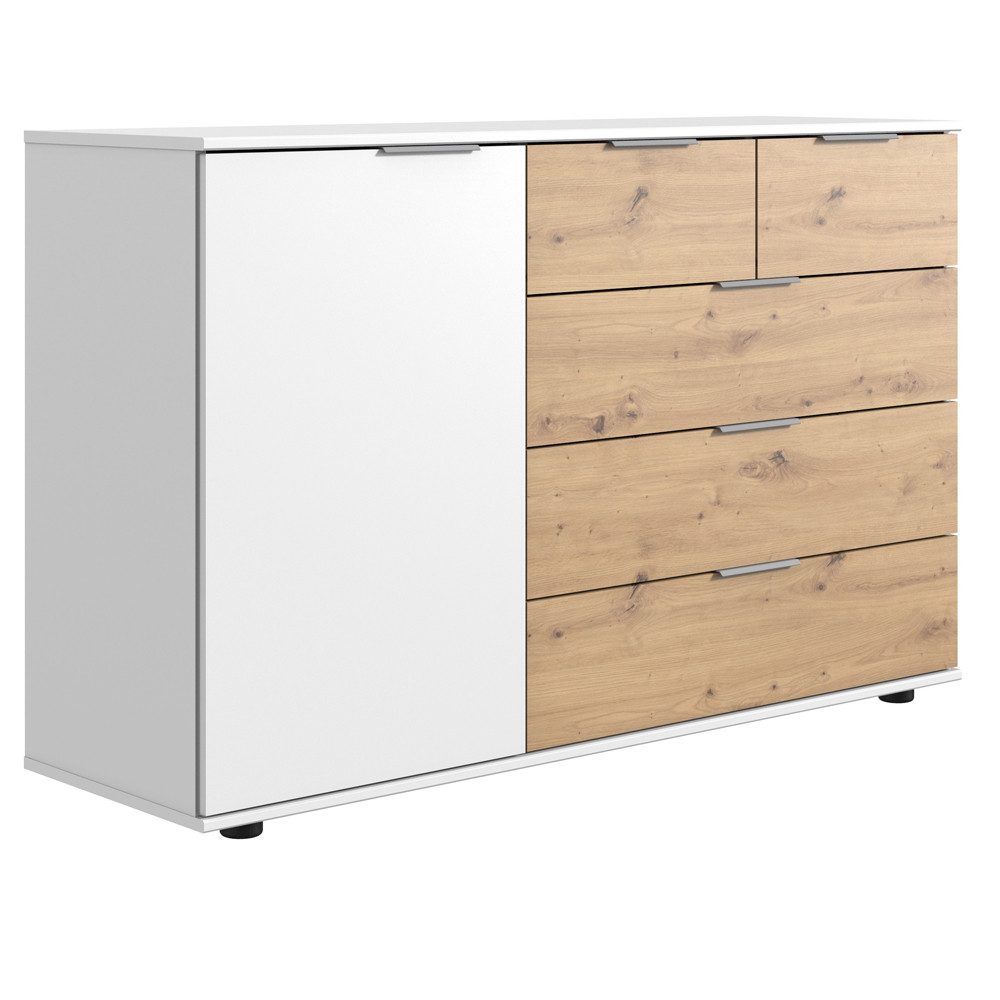 Lomadox Sideboard Granada 43 Schlafzimmer In Weiß Mit Artisan Eiche Nb