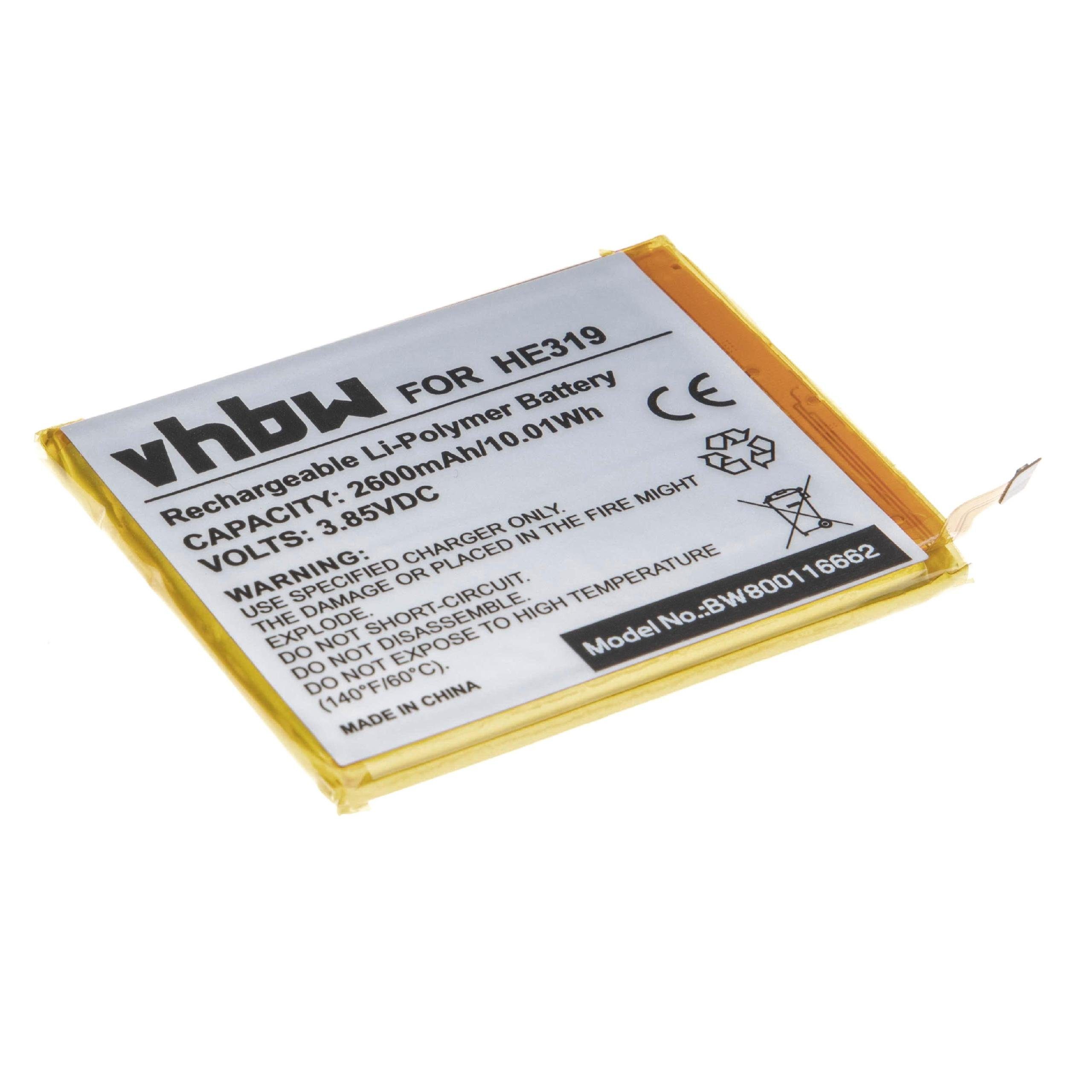 vhbw Ersatz für Nokia HE319, HE330 für Mobilfunk (2600 mAh, 3,85 V, Smartphone-Akku Li-Polymer ...