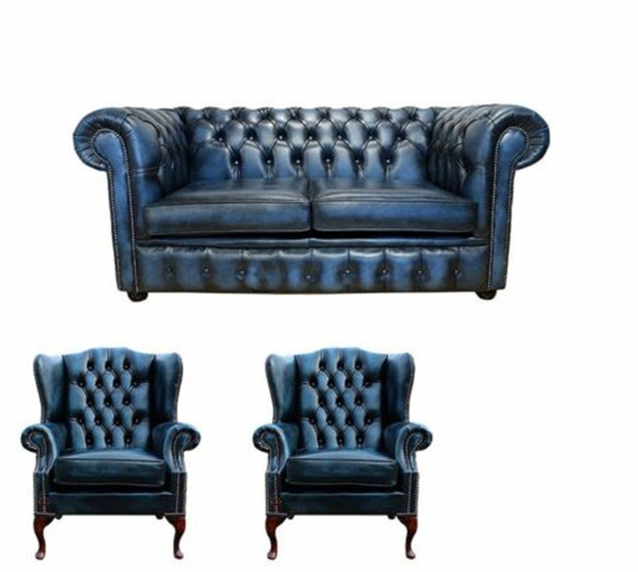 Jvmoebel Sofa Chesterfield Sofagarnitur Leder Textil Chesterfield