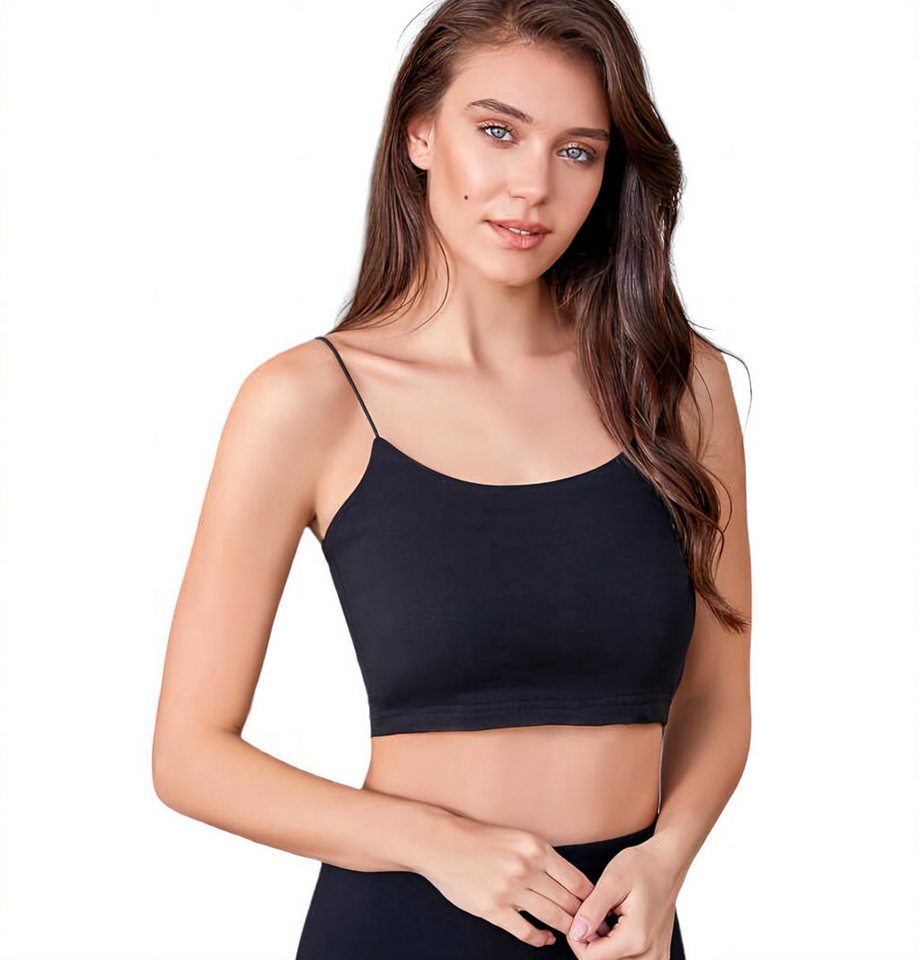 Berrak Collection Crop Top 2er Pack Damen Tank Tops Ärmelloses Bustier
