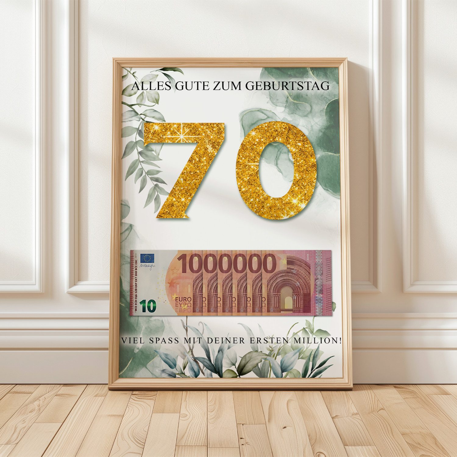 Tigerlino Poster Geldgeschenk Geburtstag Männer Frauen Geburtstagsgeschenk, 70. Geburtstag, Print