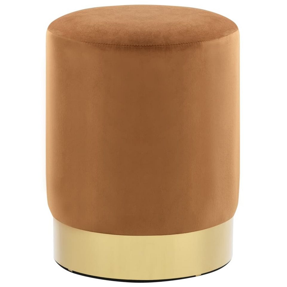 Vidaxl Polsterhocker Aus Stoff In Braun Und Golden Bh 28x36 Cm