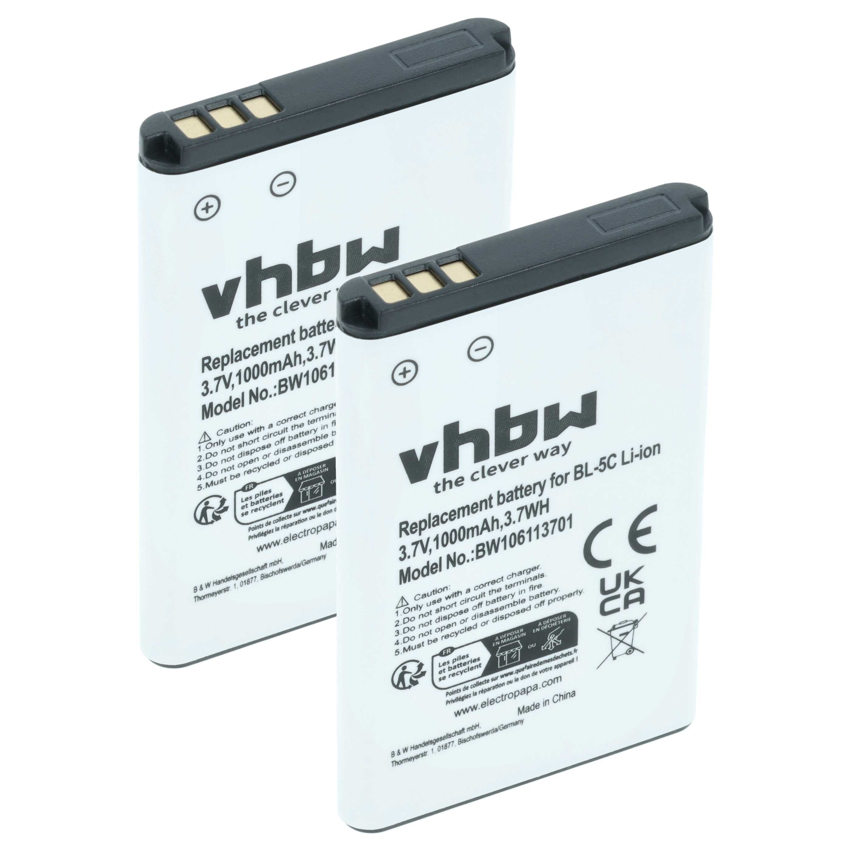vhbw Akku Ersatz für Snom 10000058 für Mobilfunk (1000 mAh, 3,7 V, Li ...