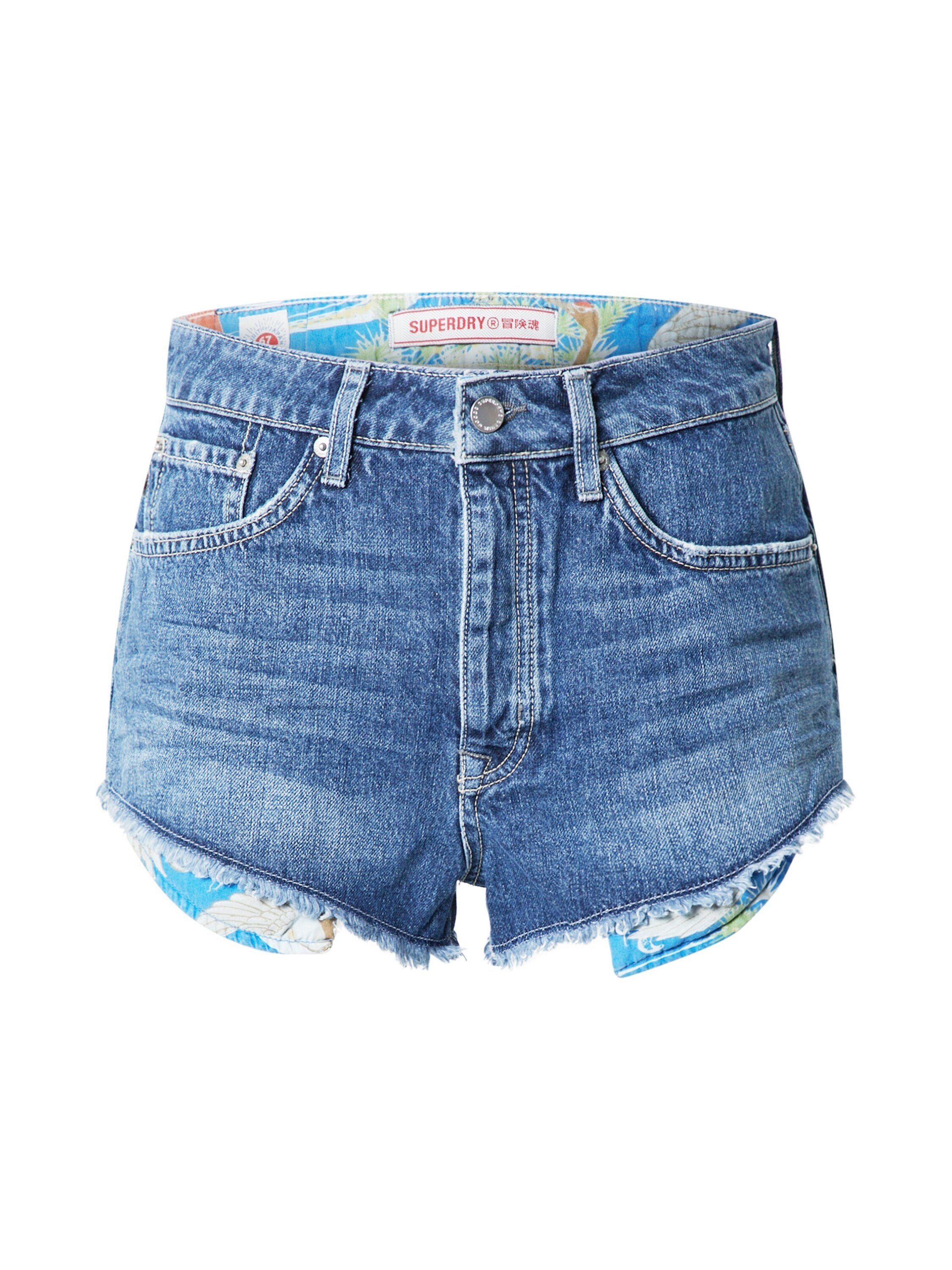 Superdry Jeansshorts (1-tlg) Fransen, Gürtelschlaufen