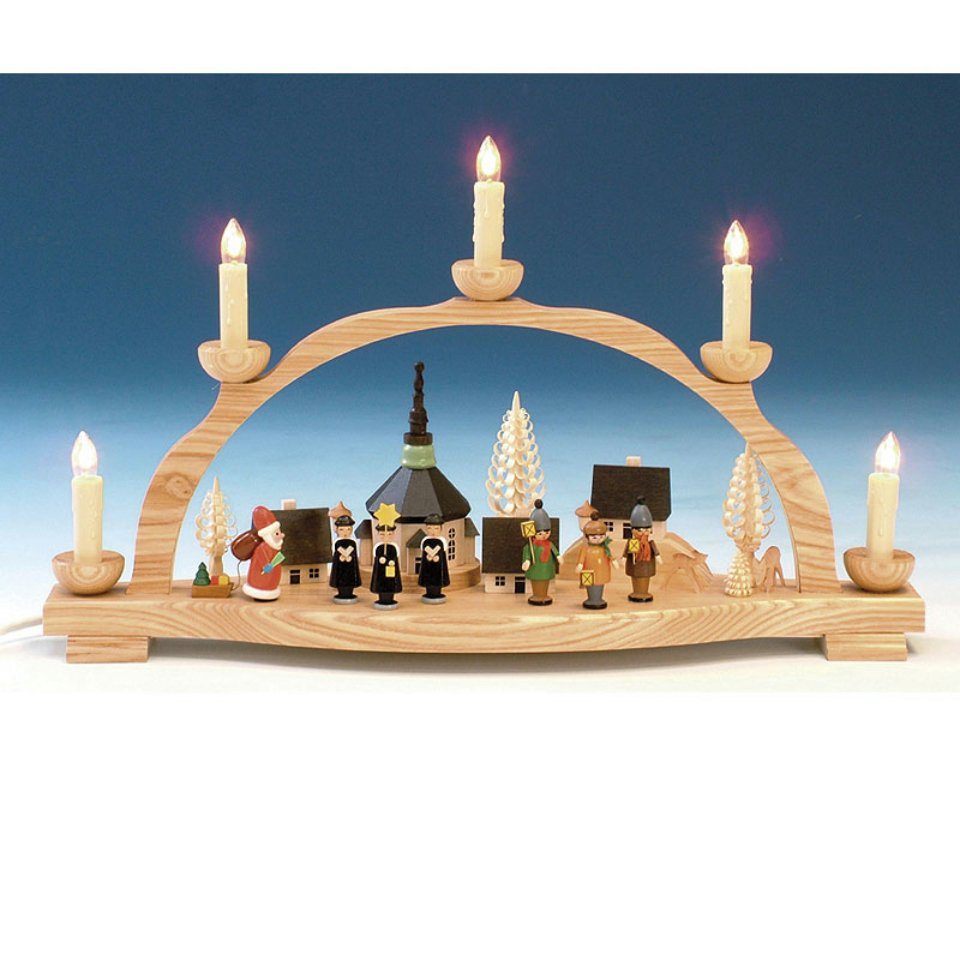 Knuth Neuber Schwibbogen Schwibbogen Seiffener Kirche farbig
