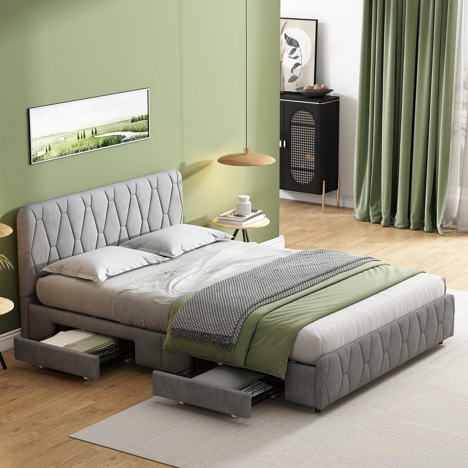 Phoebe Cat Polsterbett Mit Lattenrost Und 4 Schubladen Doppelbett