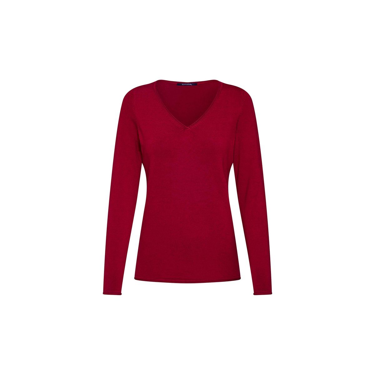 Comma V Ausschnitt Pullover Rot Regular 1 Tlg Modisch Und Modern