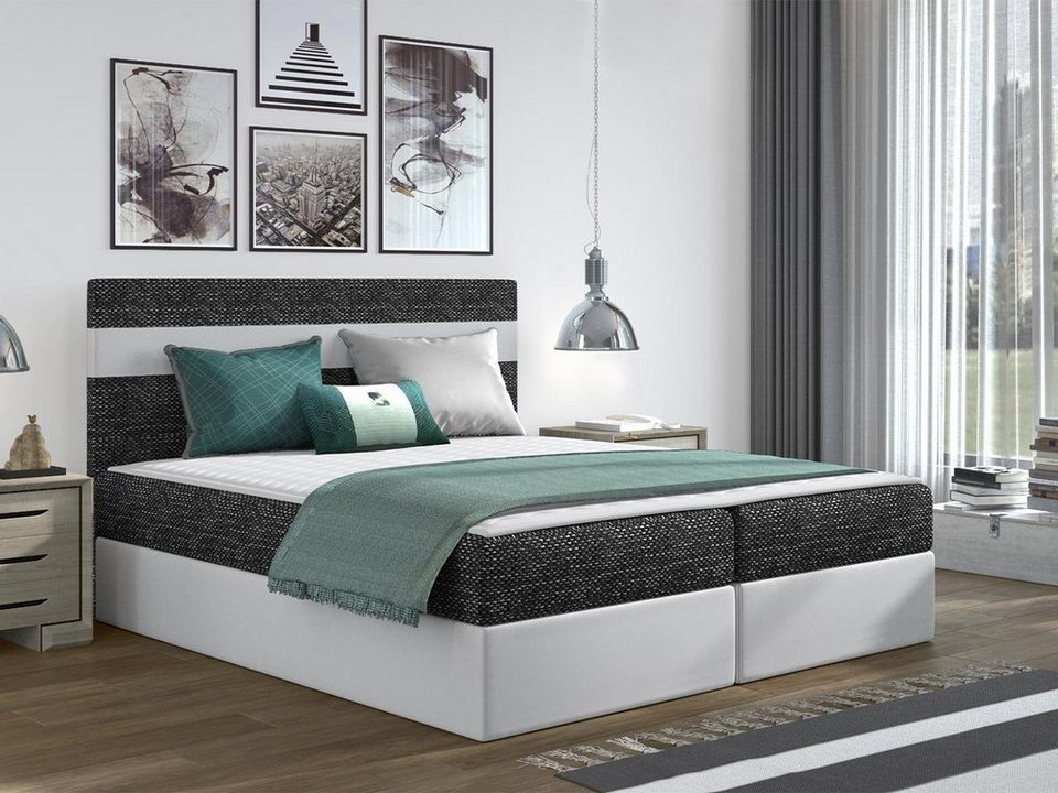 Mirjan24 Boxspringbett Modena Matratze Und Topper Polsterbett Mit 2