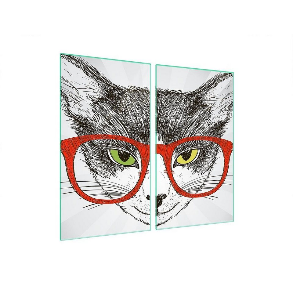 Decorwelt Herd Abdeckplatte Herdabdeckplatte Ceranfeld Abdeckung Katze