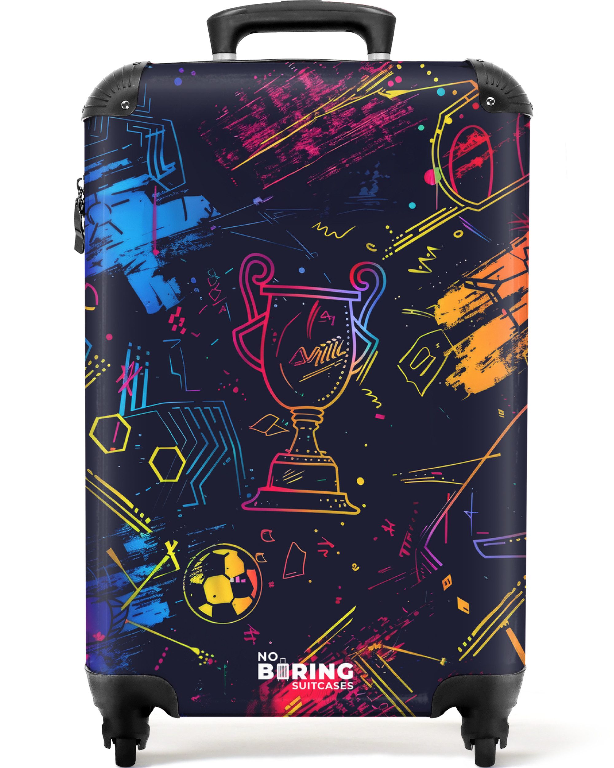 NoBoringSuitcases.com© Kinderkoffer Neon-Fußballspieler mit Action ...