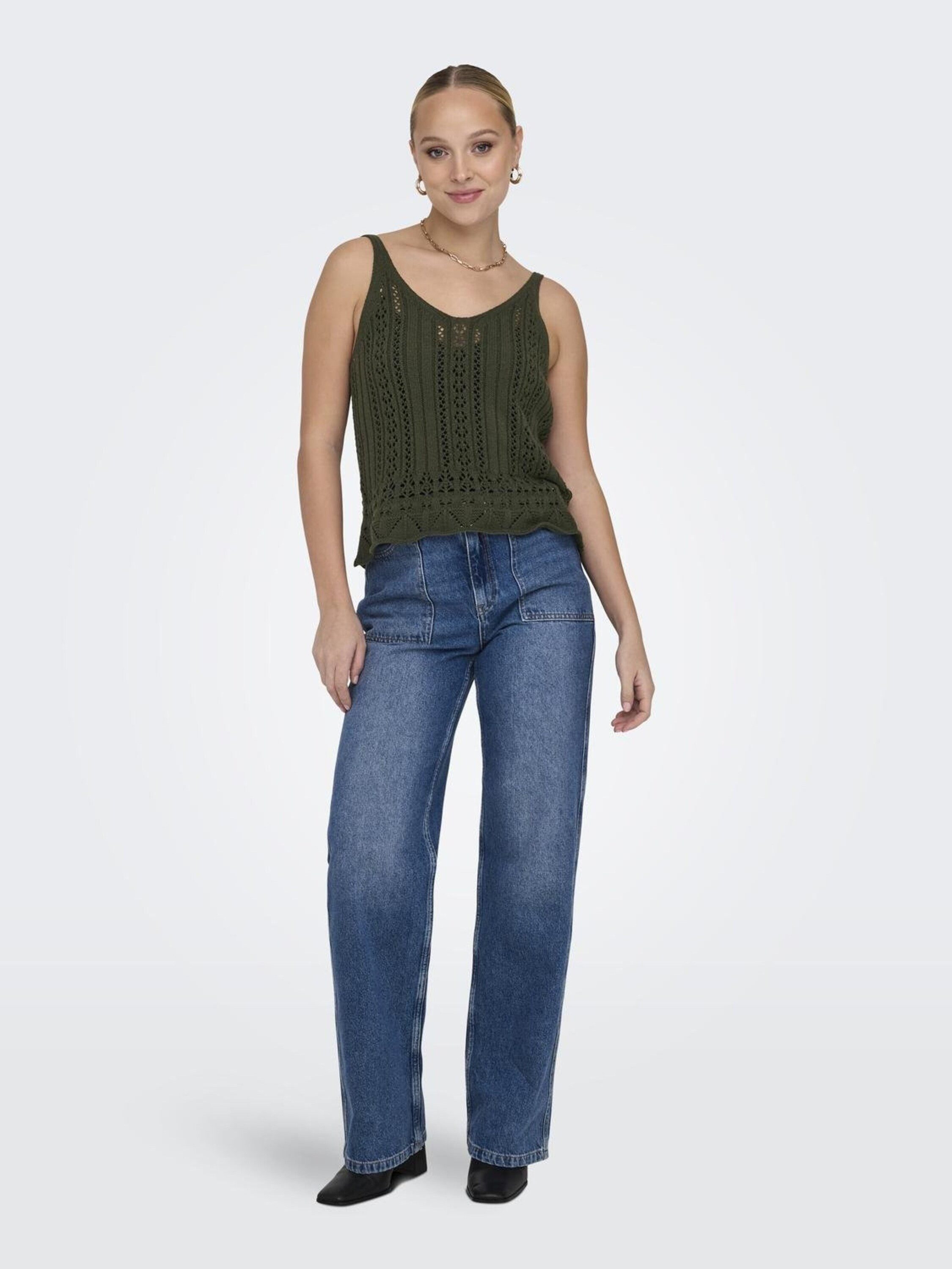 ONLY Shirttop Lyzet (1-tlg) Lochmuster, Weicher Griff
