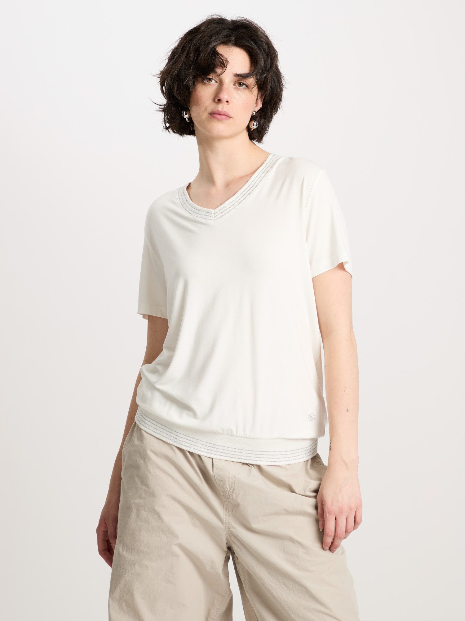 CROSS JEANS® T-Shirt 56084, Enthält nichttextile Teile tierischen ...