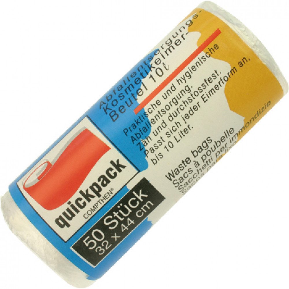 QuickPack Müllbeutel Müllbeutel Kosmetikeimer 10l 32x44cm 50er Rolle 5M, Müllsack, Mülltüte