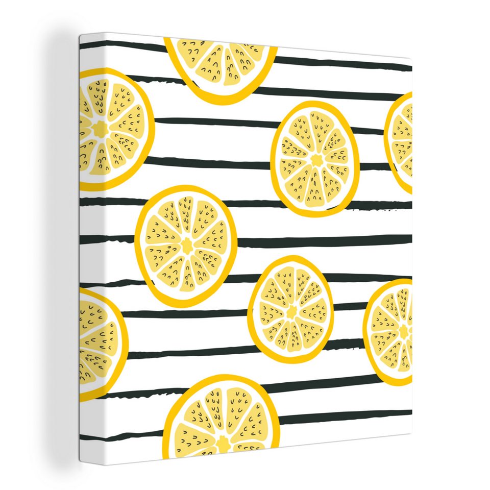 Onemillioncanvasses® Leinwandbild Zitrone Sommer Pastell 1 St