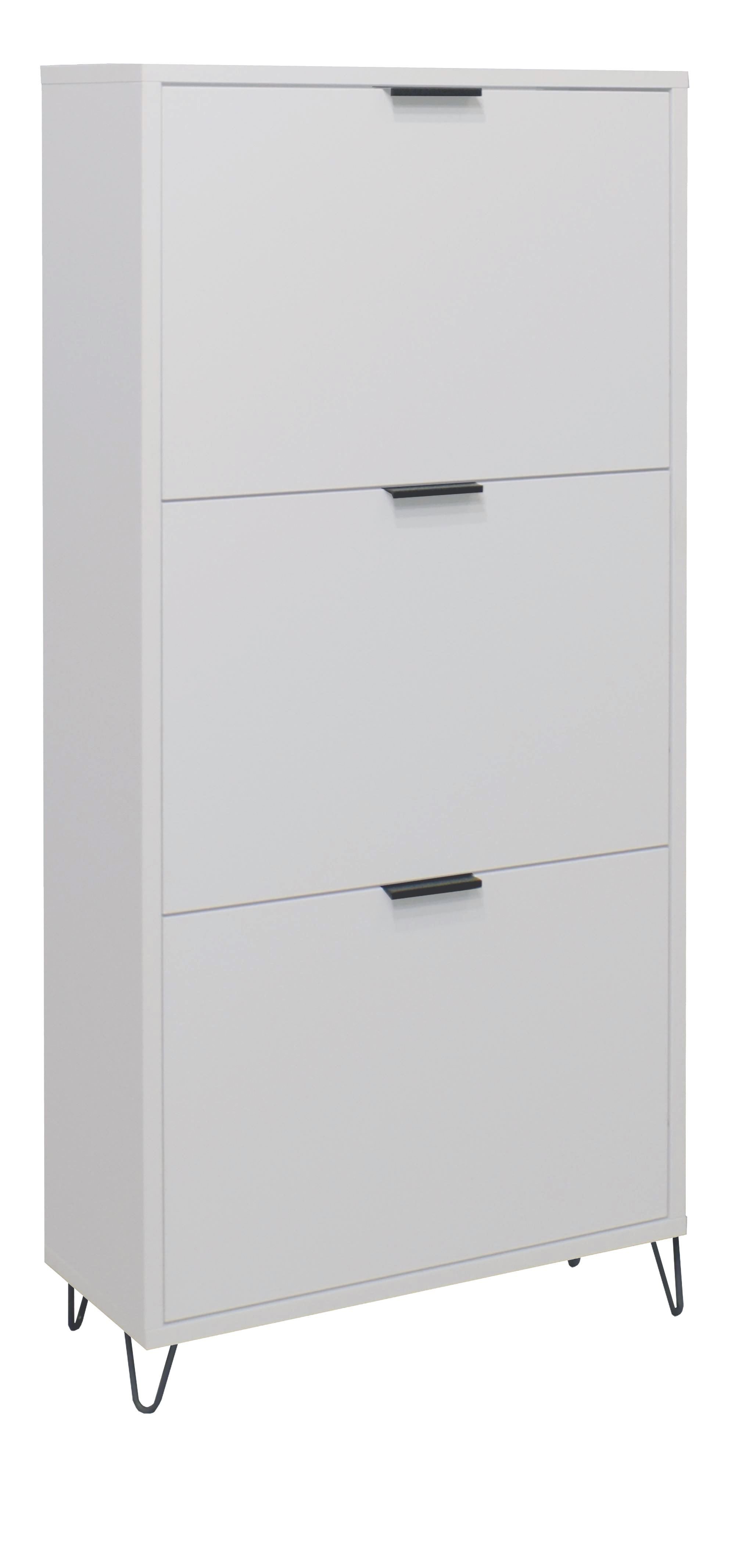 58 Aufm Kessel Schuhkipper Erna 61x25x141 Kreidegrau Matt Lack 14778 D