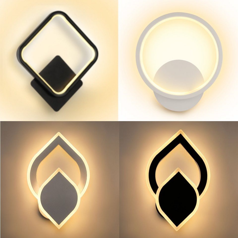 Wilgoon Wandleuchte Modern Wandlampen Innen Led Wandleuchte Schwarz