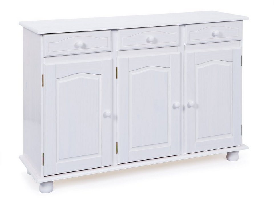 Ebuy24 Sideboard Livra Sideboard 3 Schubladen 3 Türen Weiss Online
