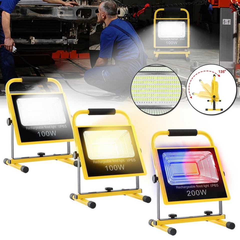Aufun Baustrahler Akku Led Fluter Kaltweißwarmweiß