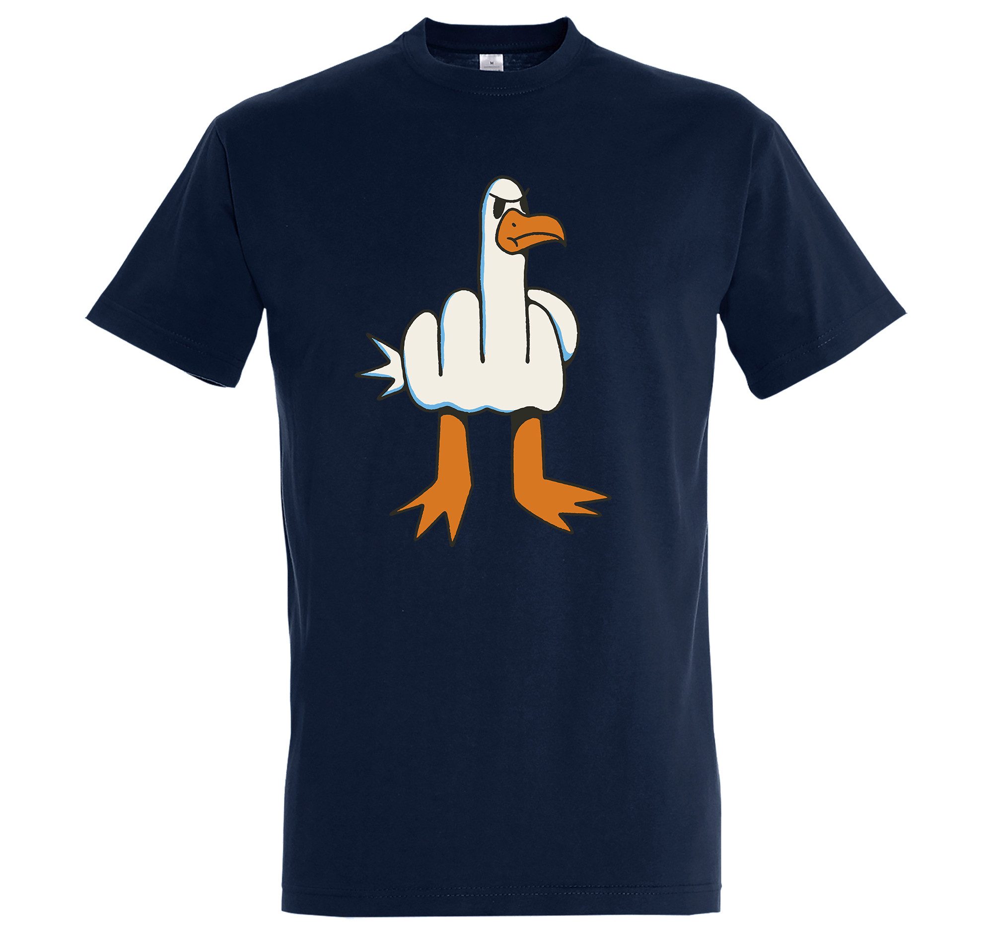 Youth Designz Print-Shirt Möwe Finger Herren T-Shirt mit lustigen Frontprint