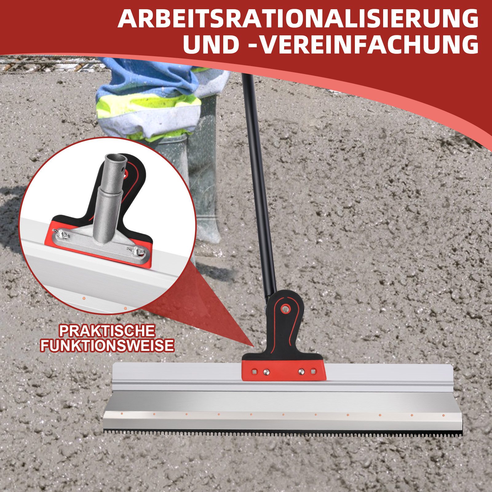 JOYOLEDER Flächenspachtel Großflächenrakel gezahnt 560mm Flächenrakel ...