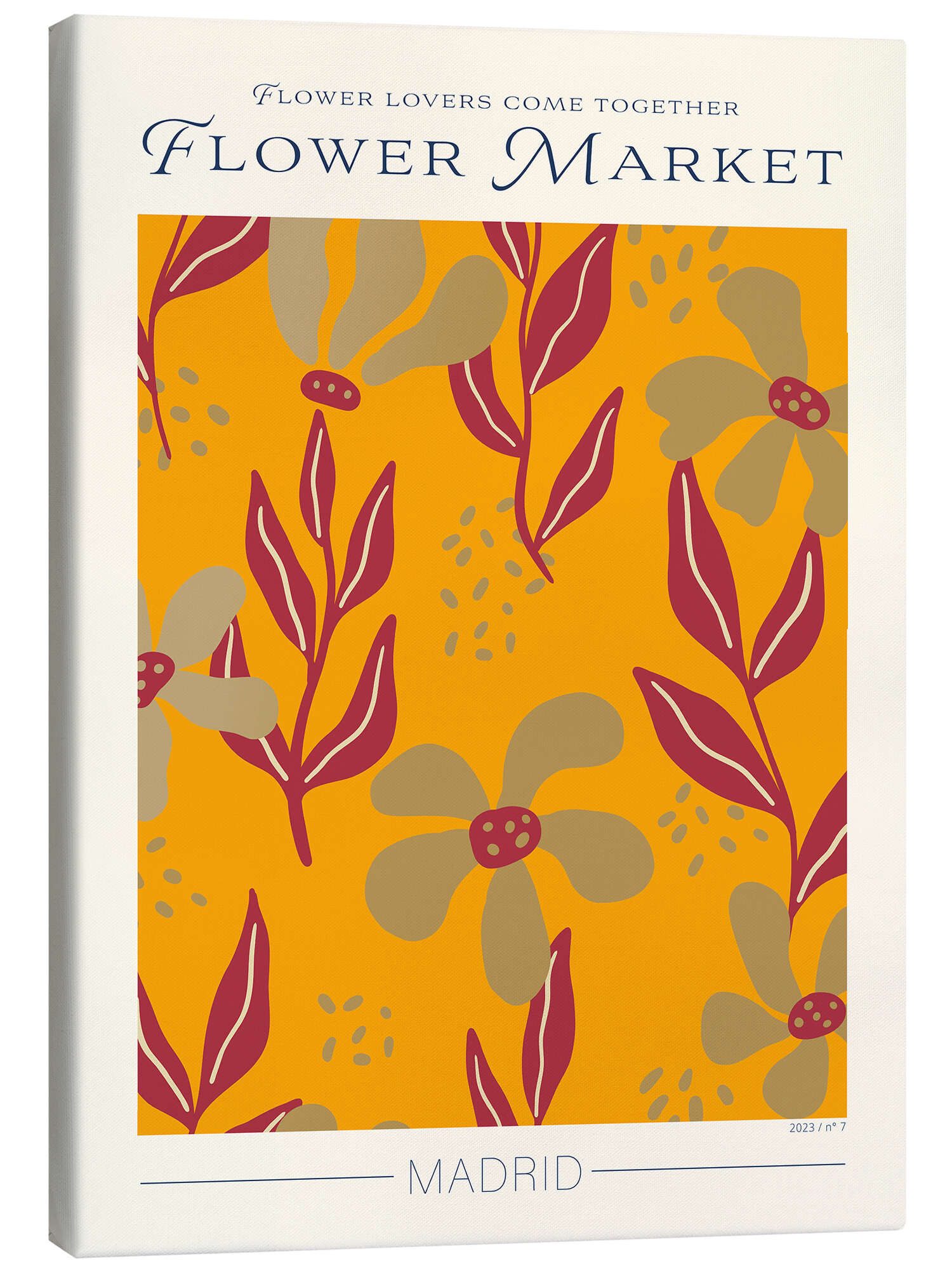 Posterlounge Leinwandbild Exhibition Posters Flower Market Madrid